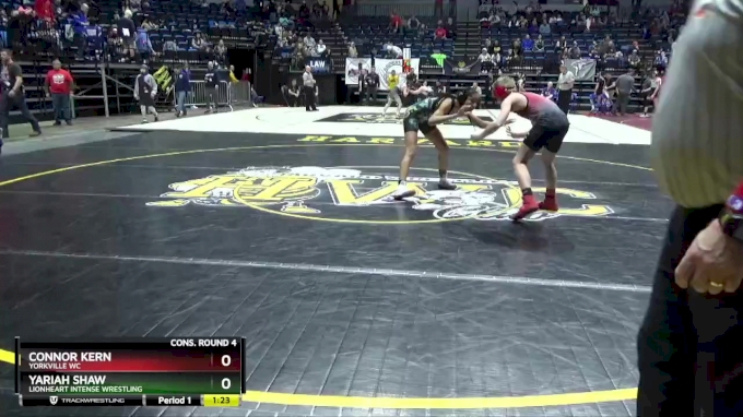 116 lbs Cons. Round 4 - Connor Kern, Yorkville WC vs Yariah Shaw ...