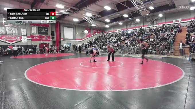 126 lbs Champ. Round 1 - Leo Ballard, Beverly Hills vs Ethan Lee ...