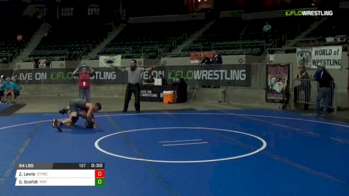 84 lbs Consi of 16 #1 - Zayne Lewis, Sywc vs Giovanni Scafidi, Mat Warriors