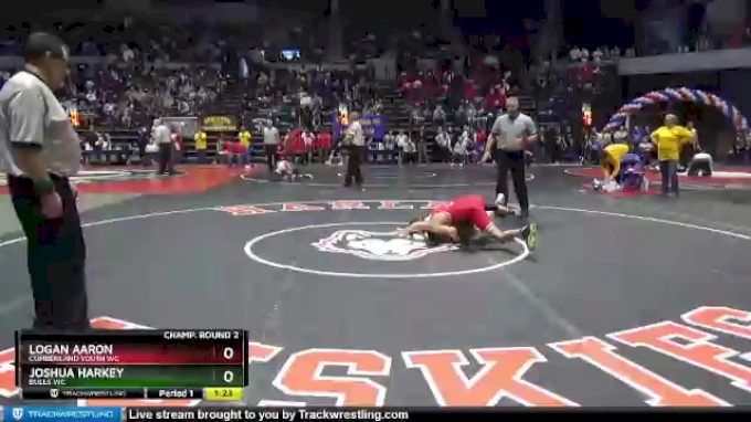 100 lbs Champ. Round 2 - Logan Aaron, Cumberland Youth WC vs Joshua ...