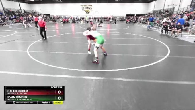 150 lbs Cons. Round 2 - Caleb Huber, West Allis Central vs Evan Binder ...