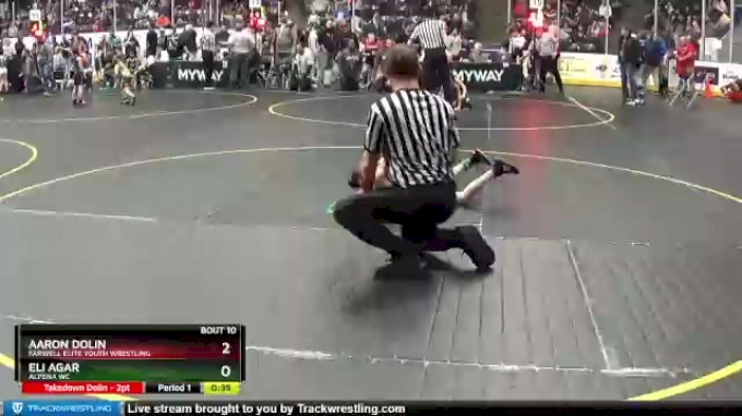 55 lbs Champ. Round 1 - Eli Agar, Alpena WC vs Aaron Dolin, Farwell ...