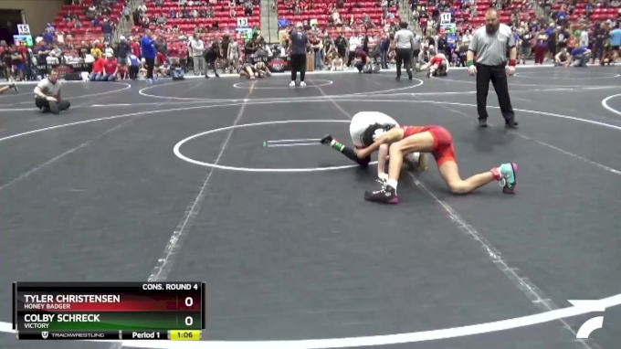 95 lbs Cons. Round 4 - Tyler Christensen, Honey Badger vs Colby Schreck ...
