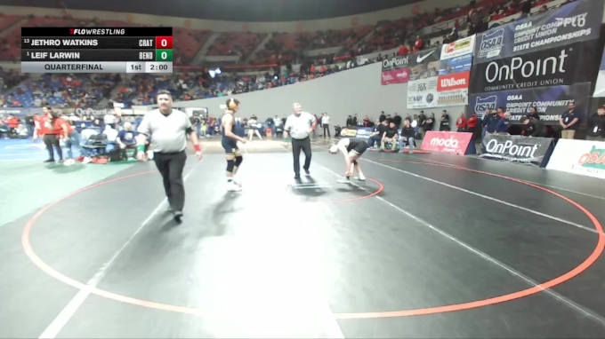 5A Boys 175 lbs Quarterfinal - Leif Larwin, Bend Boys vs Jethro Watkins ...