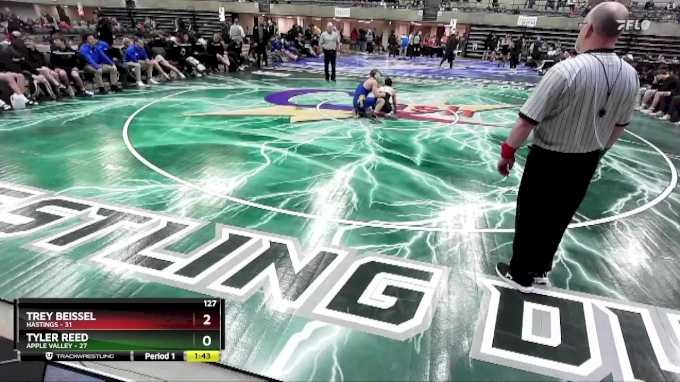 127 lbs Finals (8 Team) - Trey Beissel, Hastings vs Tyler Reed, Apple ...