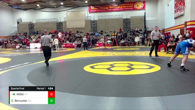 215 lbs Quarterfinal - Mike Millin, Massillon Perry vs Connor Bercume ...