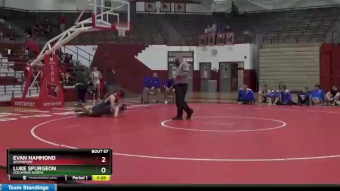 160 lbs Cons. Semi - Luke Spurgeon, Columbus North vs Evan Hammond ...