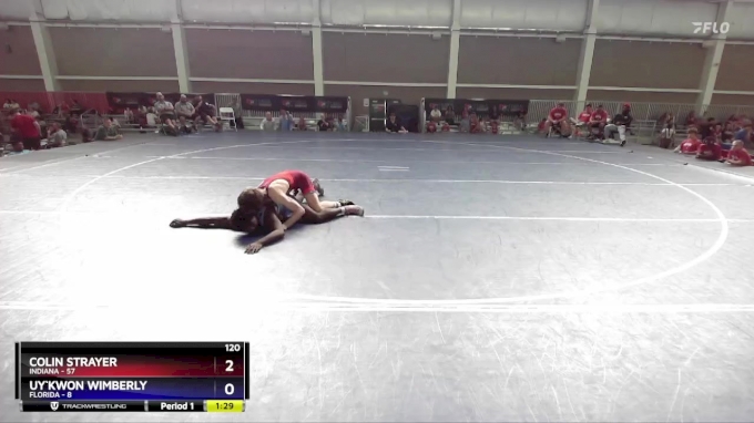 120 lbs Round 1 (16 Team) - Colin Strayer, Indiana vs Uy`Kwon Wimberly ...