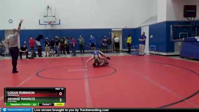 126 lbs Cons. Round 2 - Logan Robinson, Grassfield vs George Maholtz ...