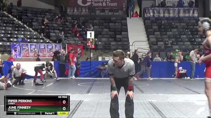 110 lbs Cons. Round 1 - Piper Perkins, Caney vs June Finnesy, Plainville