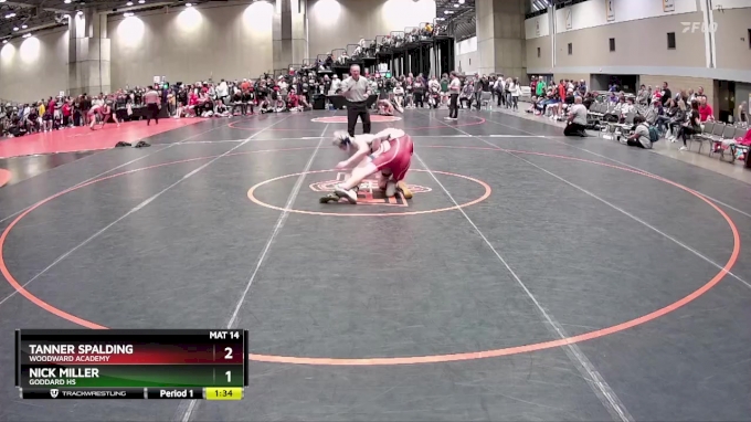132 lbs Champ. Round 2 - Nick Miller, Goddard HS vs Tanner Spalding ...