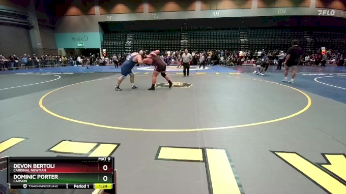 285 lbs Quarterfinal - Devon Bertoli, Cardinal Newman vs Dominic Porter ...