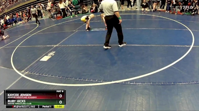 45 lbs Cons. Semi - Kaycee Jensen, Aviator Wrestling Academy vs Ruby ...