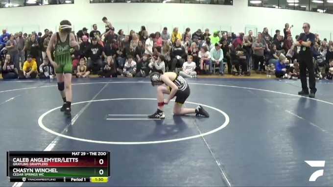 105 lbs Champ. Round 1 - Caleb Anglemyer/Letts, Grayling Grapplers vs ...