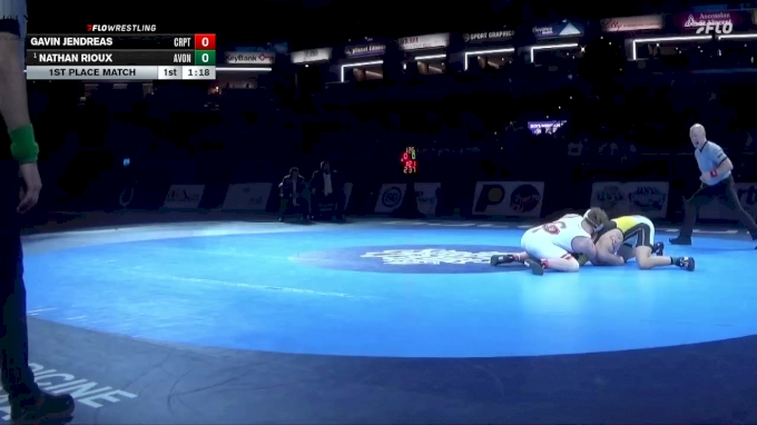 126 lbs 1st Place Match - Nathan Rioux, Avon vs Gavin Jendreas, Crown Point