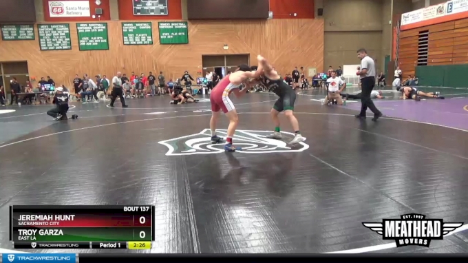 184 lbs Champ. Round 2 - Jeremiah Hunt, Sacramento City vs Troy Garza ...