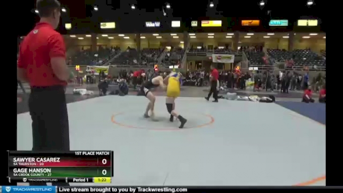 170 lbs Finals (8 Team) - Gage Hanson, 5A Crook County vs Sawyer ...