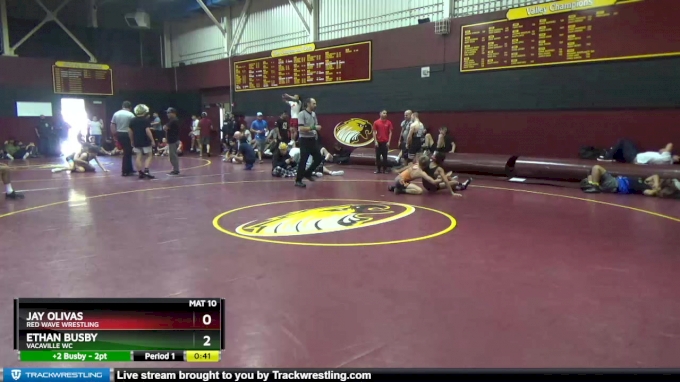 101 lbs Cons. Round 5 - Ethan Busby, VACAVILLE WC vs Jay Olivas, Red ...