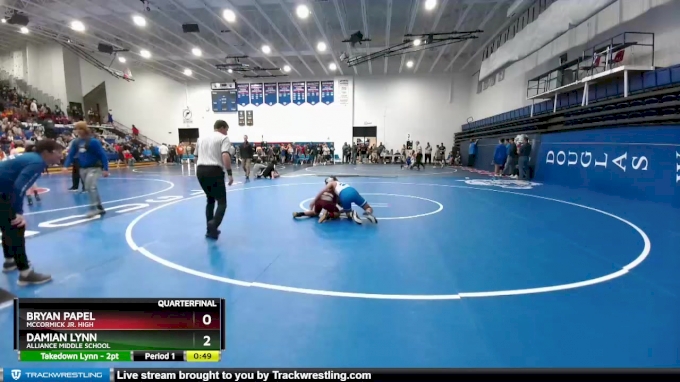 127 lbs Quarterfinal - Bryan Papel, McCormick Jr. High vs Damian Lynn ...