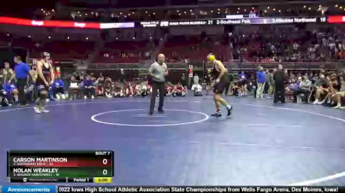 170 lbs Semis - Carson Martinson, 2-Southeast Polk vs Nolan Weakley, 3 ...