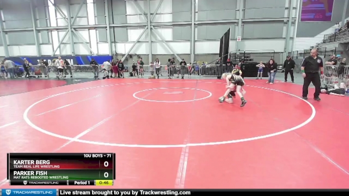 71 lbs Champ. Round 2 - Karter Berg, Team Real Life Wrestling vs Parker ...