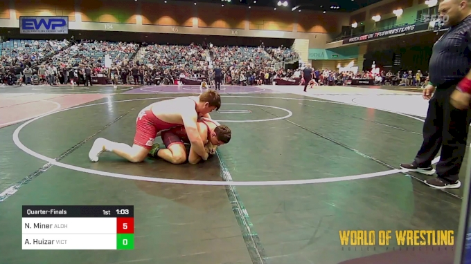285 lbs Quarterfinal - Noah Miner, Aloha vs Angel Huizar, Victory ...