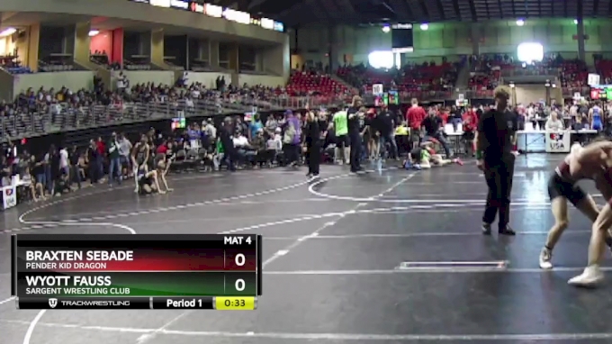140 lbs Champ. Round 2 - Braxten Sebade, Pender Kid Dragon vs Wyott ...