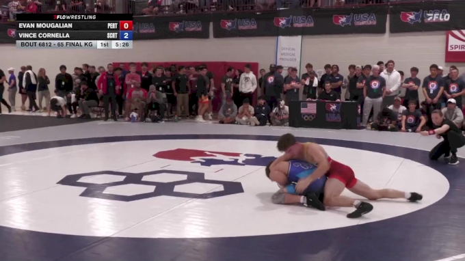 65 Final kg Champ. Round 1 - Evan Mougalian, Pennsylvania RTC vs Vince ...