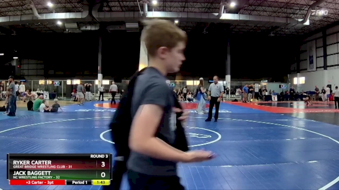 155 lbs Round 3 - Jack Baggett, NC Wrestling Factory vs Ryker Carter ...