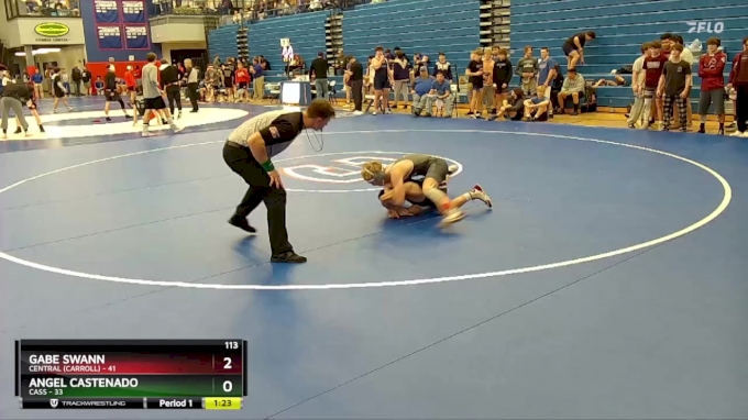 113 lbs Round 3 (4 Team) - Gabe Swann, Central (Carroll) vs Angel ...
