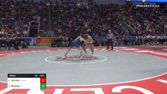 160 lbs Semifinal - Luke Nichter, Chambersburg vs Jack Blumer, Kiski Area
