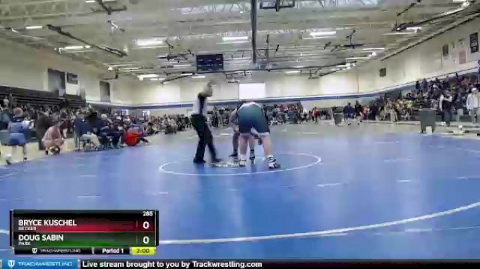 285 lbs Champ. Round 2 - Bryce Kuschel, Becker vs Doug Sabin, Park