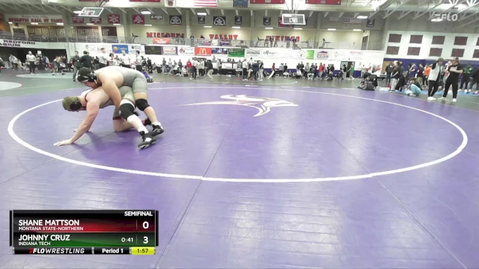 285 lbs Semifinal - Johnny Cruz, Indiana Tech vs Shane Mattson, Montana ...