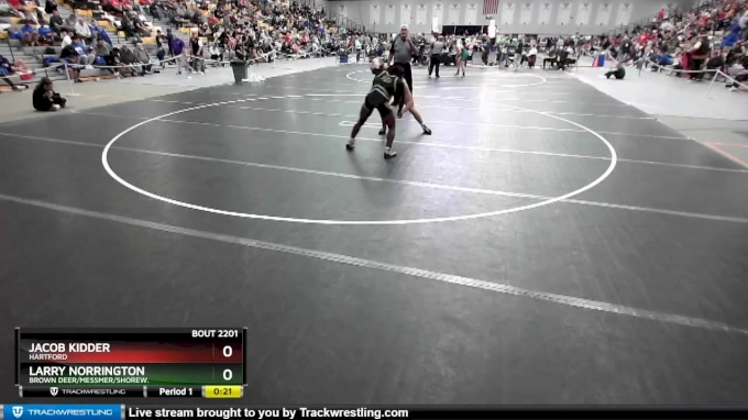 157 lbs Cons. Semi - Jacob Kidder, Hartford vs Larry Norrington, Brown ...
