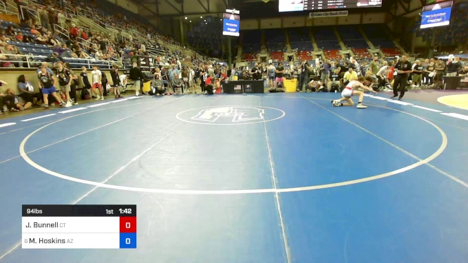 94 lbs Cons 32 #2 - Justin Bunnell, CT vs Malik Hoskins, AZ