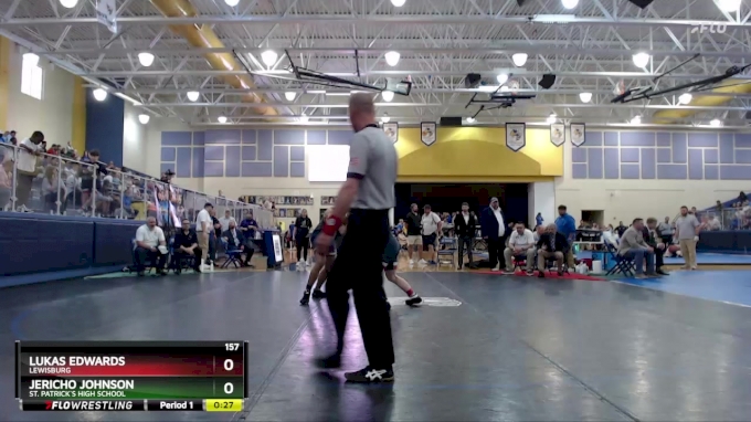 157 lbs 5th Place Match - Jericho Johnson, St. Patrick`s High School vs Lukas Edwards, Lewisburg
