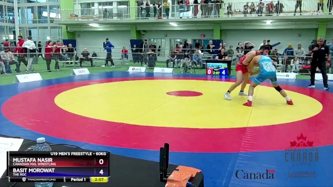 60kg Semifinal - Mustafa Nasir, Canadian Mal Wrestling vs Basit Morowat ...
