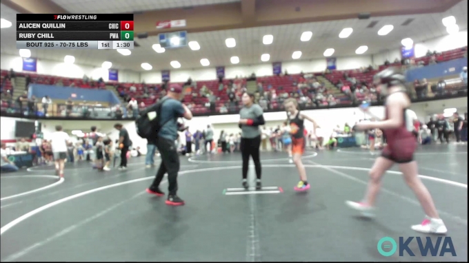 70-75 lbs Rr Rnd 3 - Alicen Quillin, Chickasha Youth Wrestling vs Ruby ...
