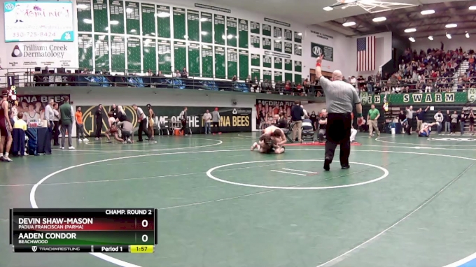 165 lbs Champ. Round 2 - Devin Shaw-Mason, Padua Franciscan (Parma) vs ...