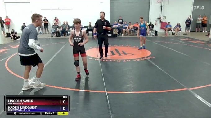 106 lbs Placement Matches (8 Team) - Lincoln Swick, Wisconsin vs Kaden ...