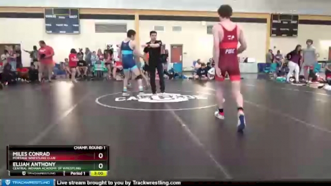 132 lbs Champ. Round 1 - Miles Conrad, Portage Wrestling Club vs Elijah ...