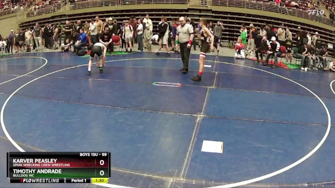 99 lbs Champ. Round 1 - Karver Peasley, Omak Wrecking Crew Wrestling vs ...