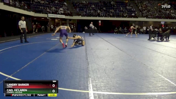 184 lbs Quarterfinal - Cael Mclaren, Cornell College vs Landry Barker ...