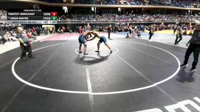 6A 215 lbs Quarterfinal - Aidan Mayne, Little Elm vs Timothy Merchant ...