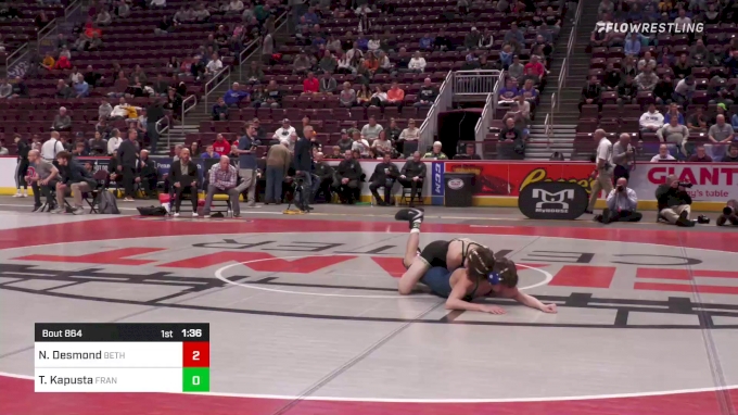 106 lbs Semifinal - Nathan Desmond, Beth Cath vs Tyler Kapusta ...