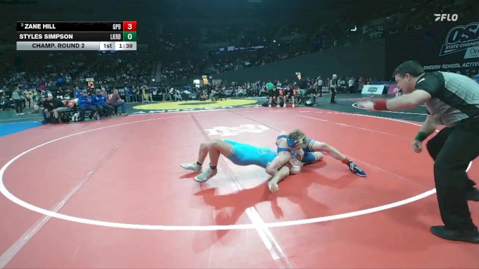 6A Boys 144 lbs Champ. Round 2 - Zane Hill, Grants Pass Boys vs Styles ...