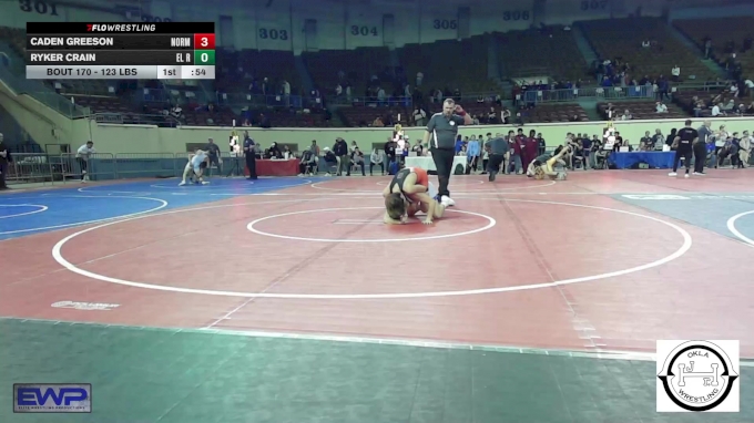 123 lbs Consi Of 32 #2 - Caden Greeson, Norman Grappling Club vs Ryker ...