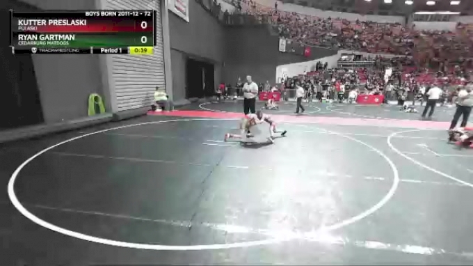 72 lbs Cons. Semi - Ryan Gartman, Cedarburg Matdogs vs Kutter Preslaski ...