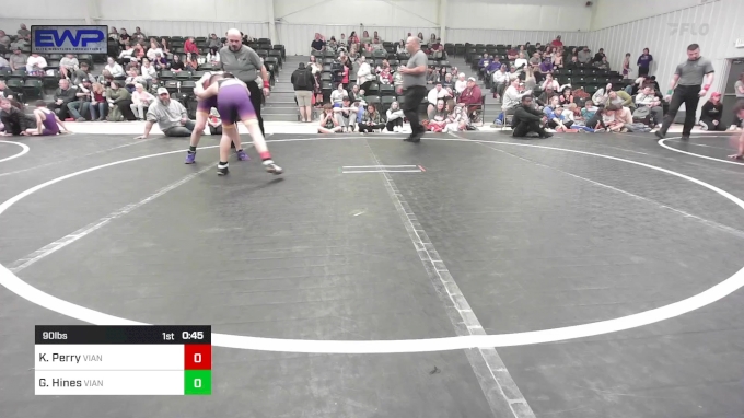 90 lbs Consolation - Kody Perry, Vian Wrestling Club vs Gage Hines ...
