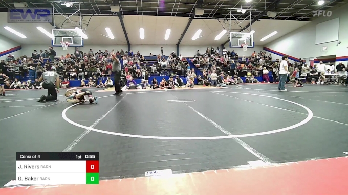 55 lbs Consi Of 4 - Jude Rivers, Barnsdall Youth Wrestling vs Grayson ...